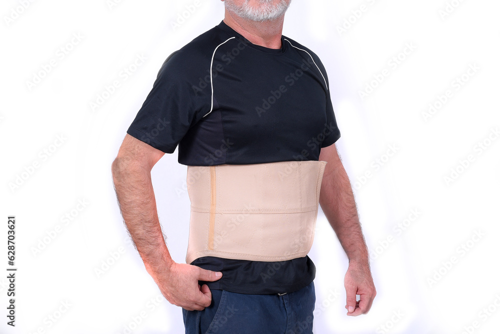 man wearing cervical spine protection brace brace herniated disc ...