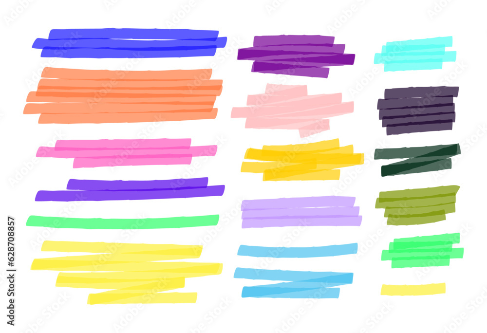 Líneas de colores en forma de marcadores. Marcadores coloridos. Vector ...
