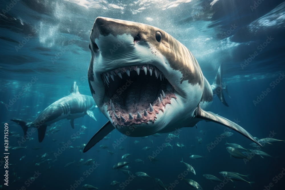 Foto de Undersea Encounter: A Bottom View of the Ocean Shark, Unveiling ...