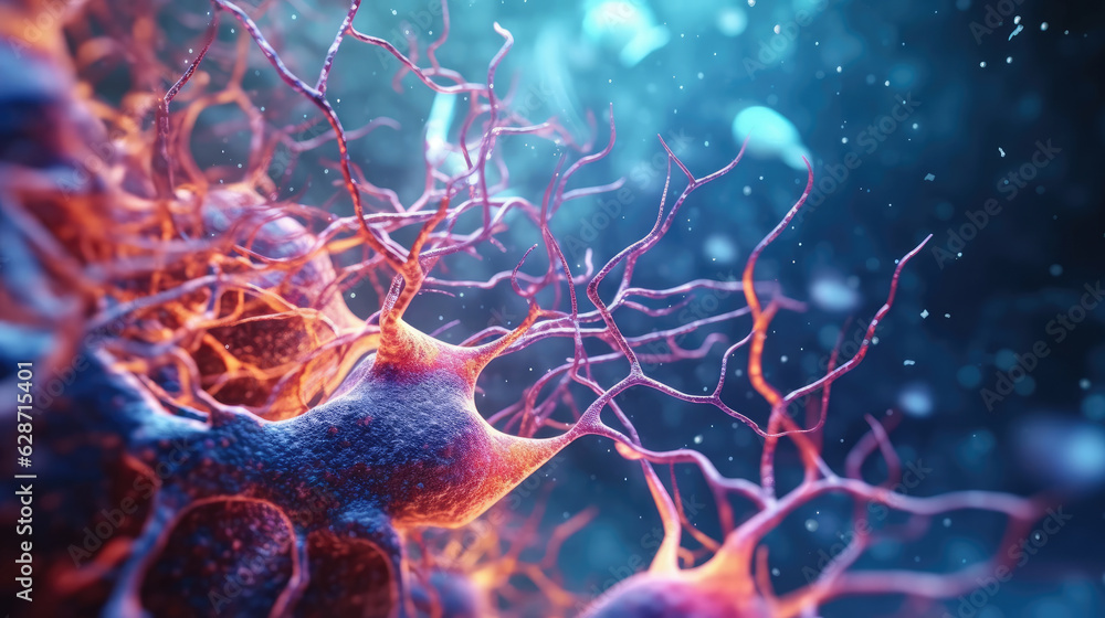 Neurons inside the human brain, brain activity Stock Photo | Adobe Stock