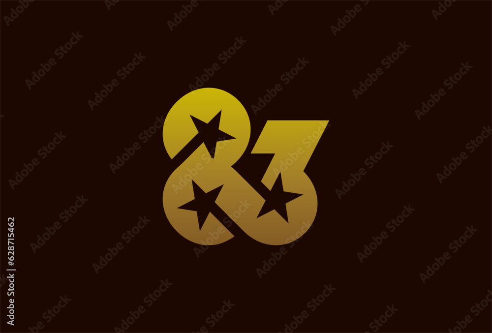 Number 83 Logo. Monogram number 83 formed from the infinity symbol with ...