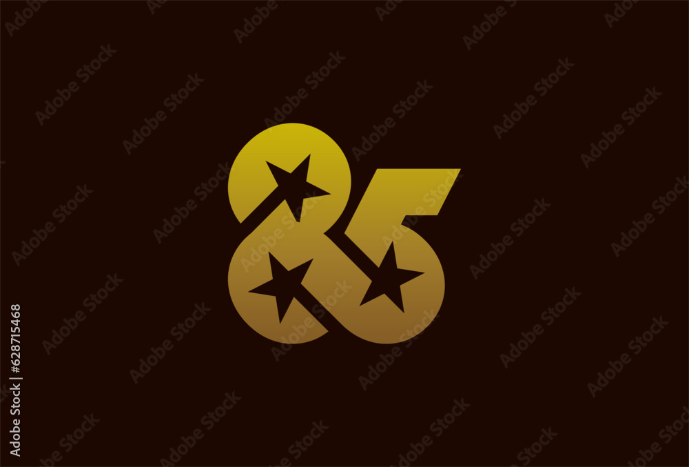 Number 85 Logo. Monogram number 85 formed from the infinity symbol with ...