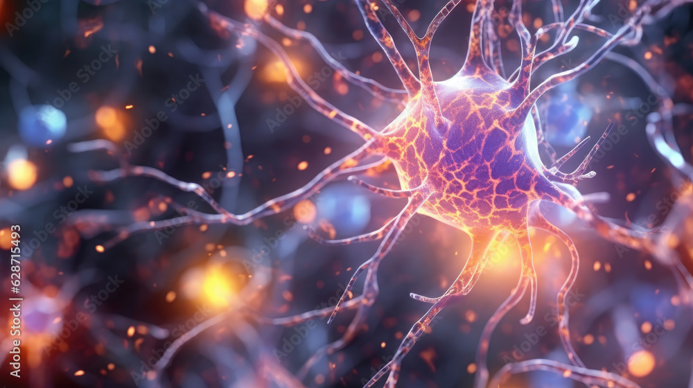 Neurons inside the human brain, brain activity Stock Photo | Adobe Stock