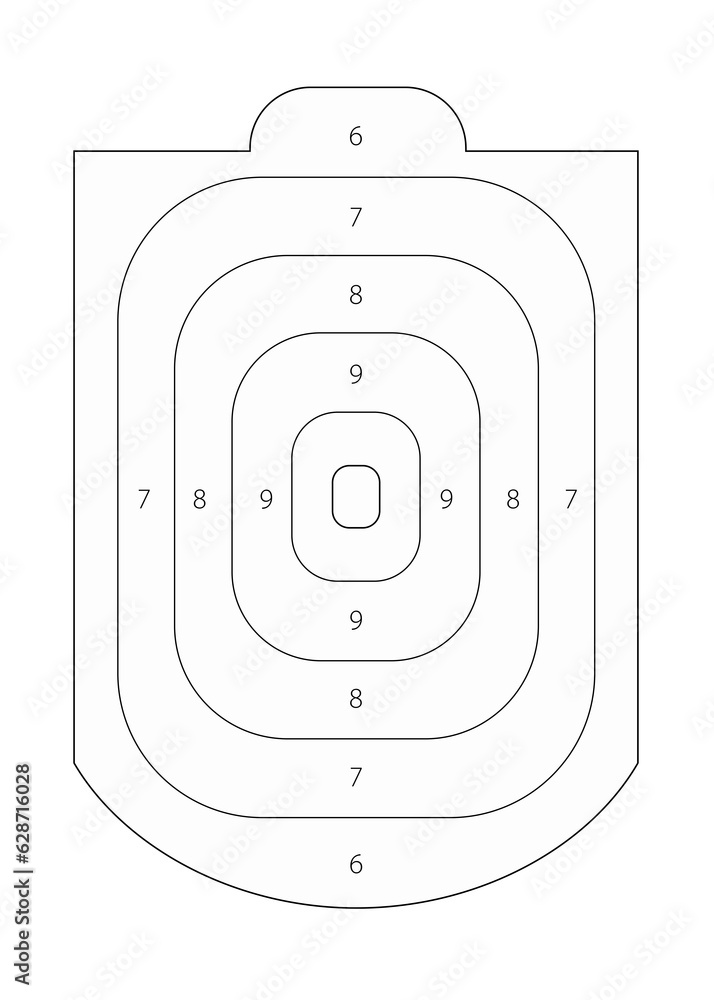 Black outline human torso shaped target isolated on transparent ...