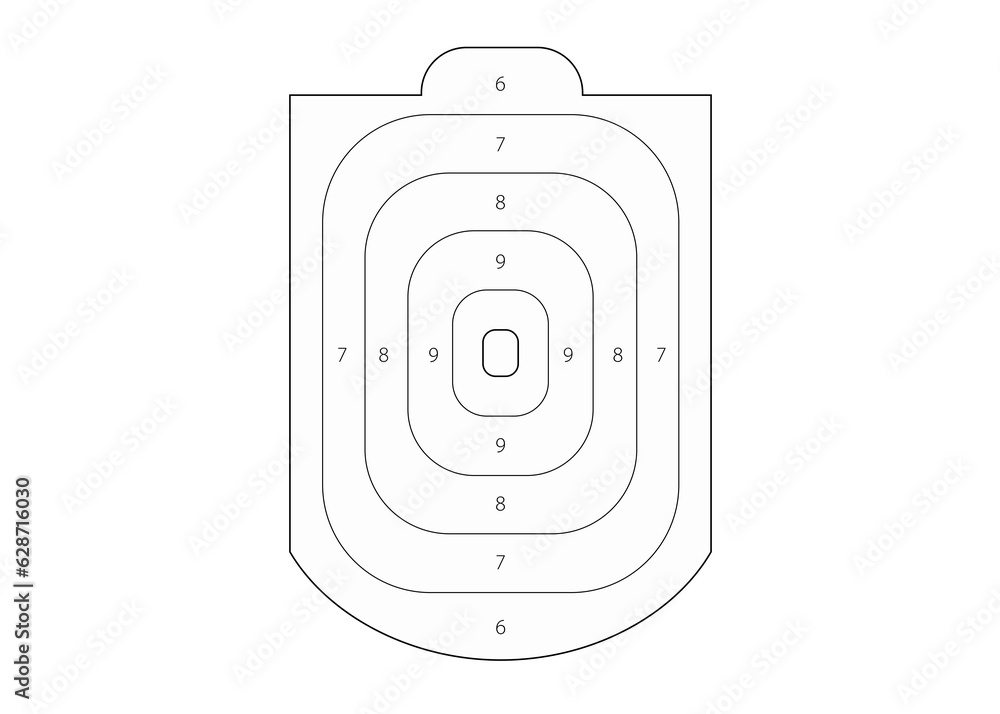 Black outline human torso shaped target isolated on transparent ...