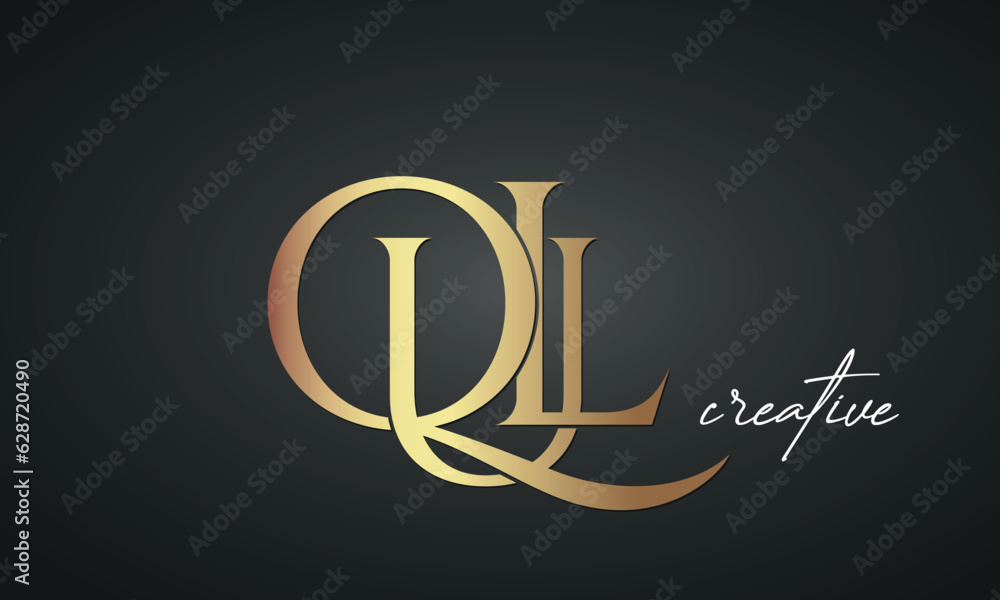 luxury letters QUL golden logo icon premium monogram, creative royal ...