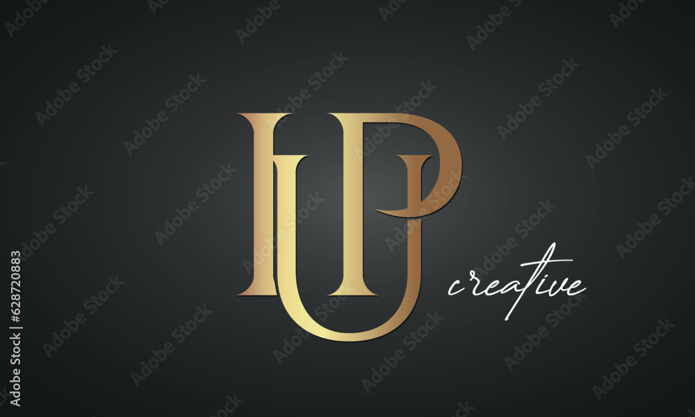 luxury letters IUP golden logo icon premium monogram, creative royal ...