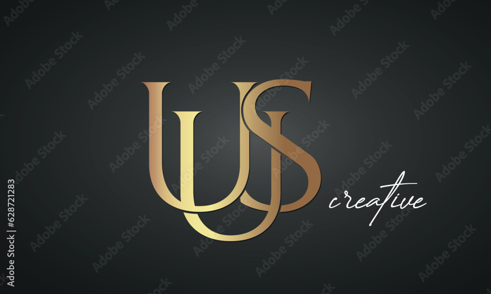luxury letters UUS golden logo icon premium monogram, creative royal ...