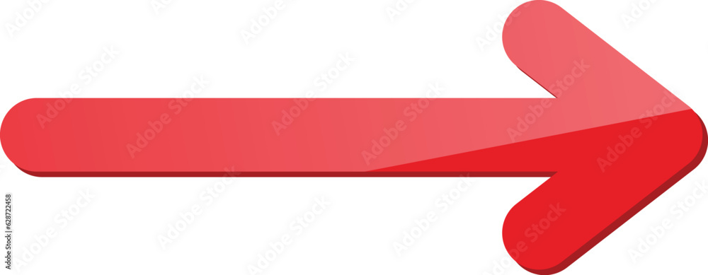 Red arrow Right vector Direction isolated on a white background. Simple ...