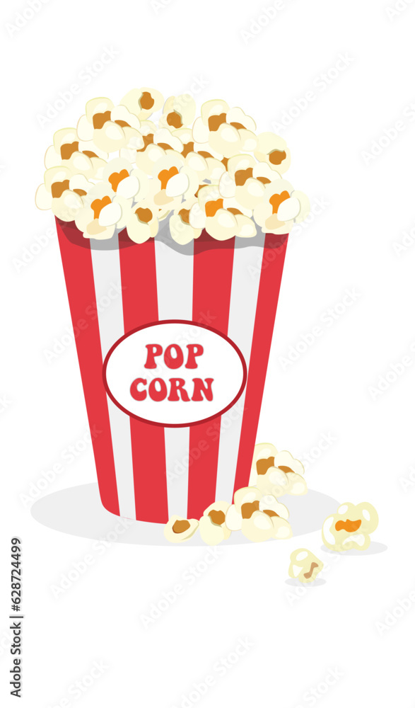 Popcorn bucket vector illustration. Popcorn box clip art. Cinema ...
