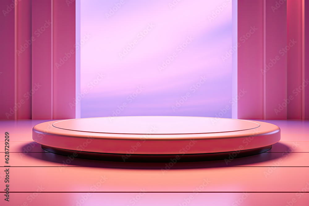 pastel color platform display for show product on white space ...