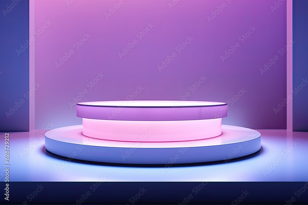 pastel color platform display for show product on white space ...