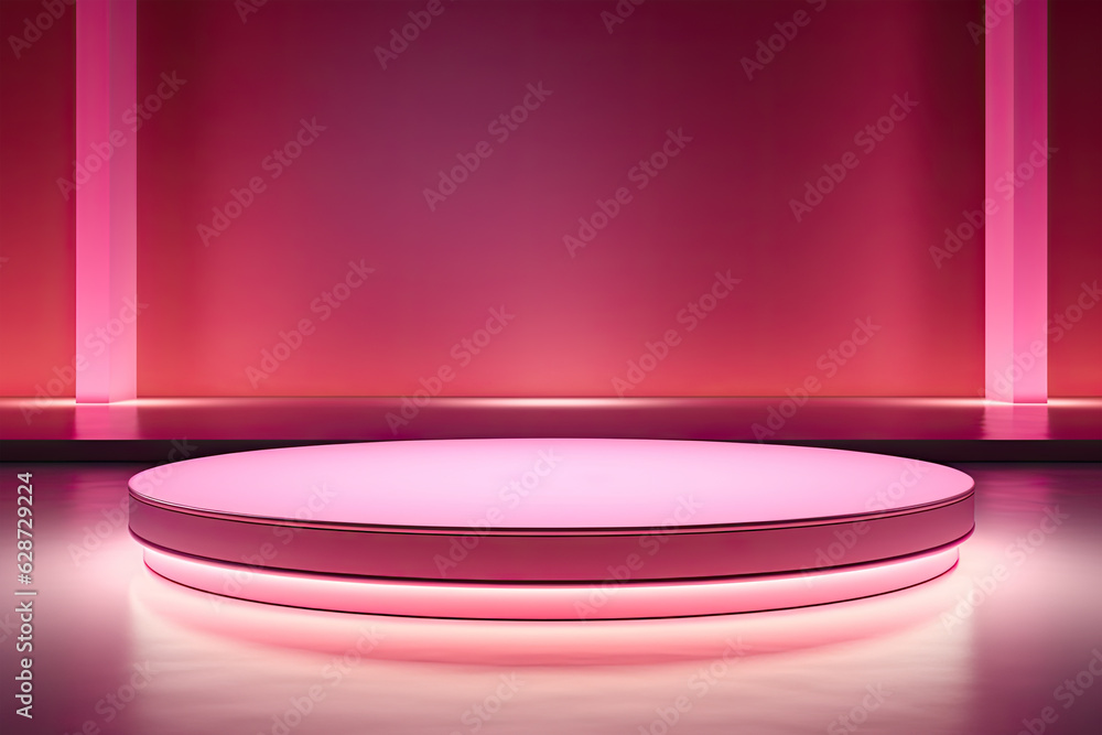 pastel color platform display for show product on white space ...