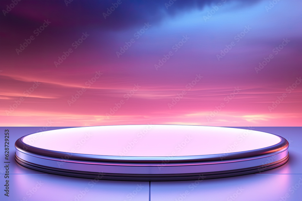 pastel color platform display for show product on white space ...