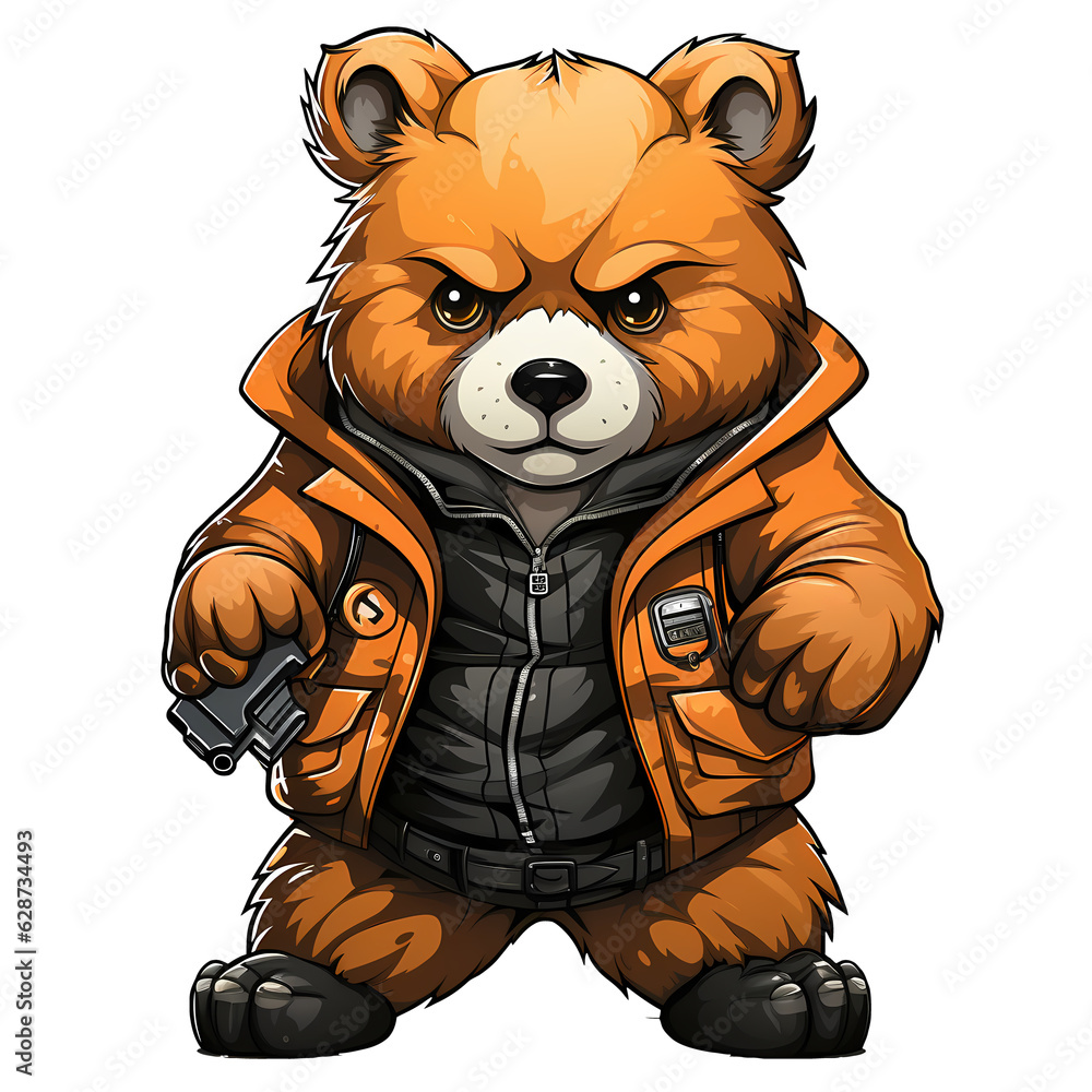 Gangster Bears Clipart Illustration Stock Illustration | Adobe Stock