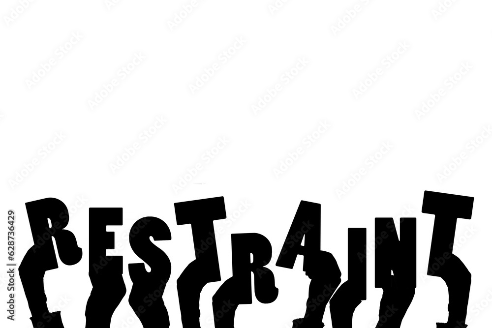 Digital png illustration of restraint text on transparent background ...