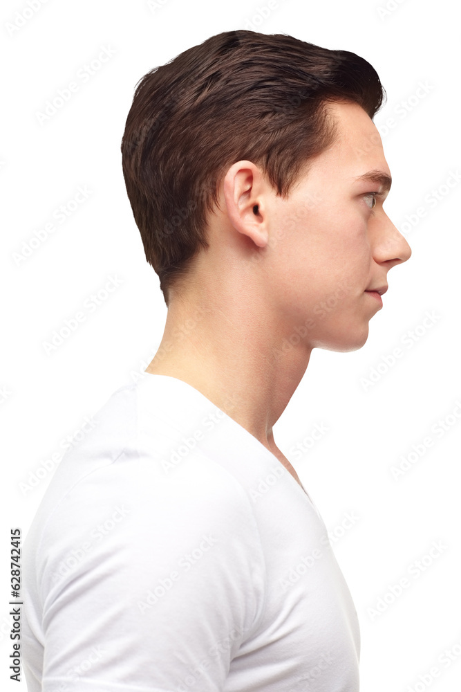 Fashion, face and serious profile of man with confidence, thinking and ...
