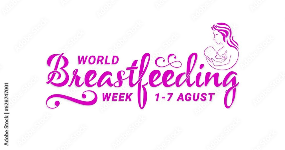 World Breastfeeding Week. Happy Breastfeeding Week. Handwritten text ...