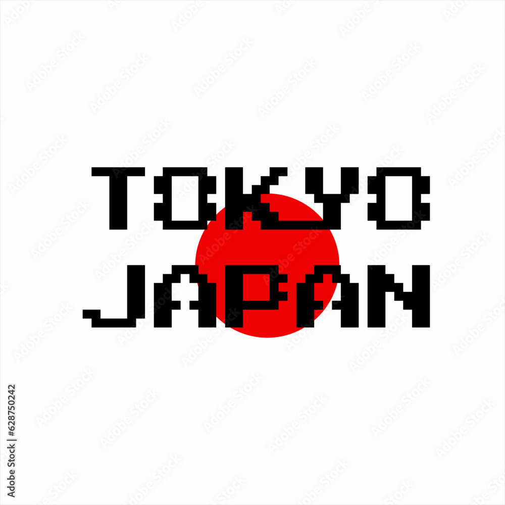 " Tokyo Japan " word design with Japanese flag symbol background. Stock ...