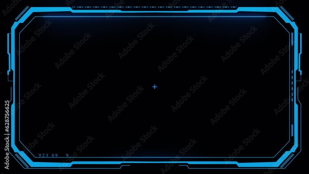 4K 3D Futuristic viewfinder Futuristic HUD video frame Digital ...
