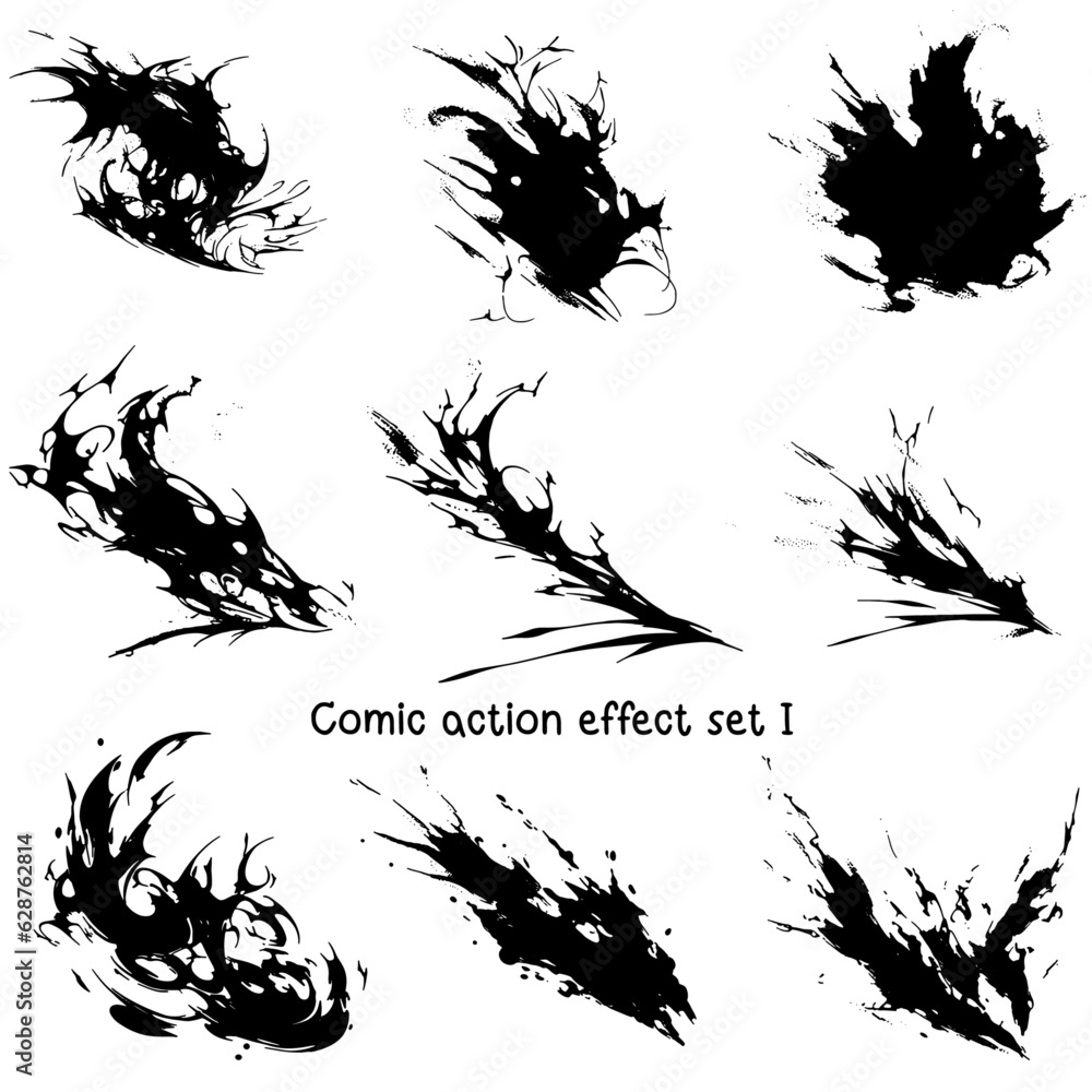 power blast comic action effect drawing lines generated with AI Stock ...