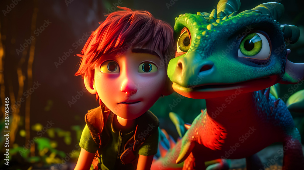 Boy and dragon in scene from the animated movie how to train your ...