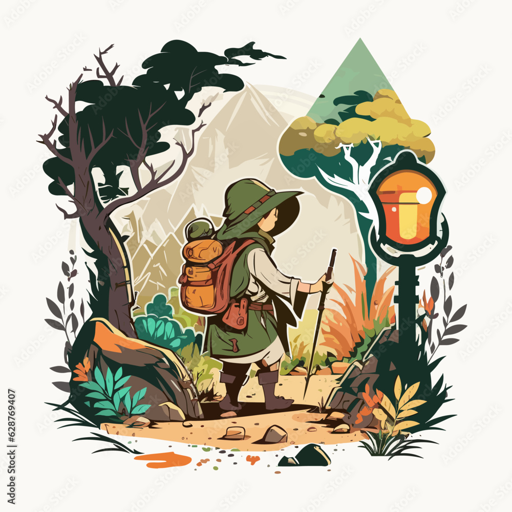 Trips to the countryside. Geocaching search for hidden treasures in ...