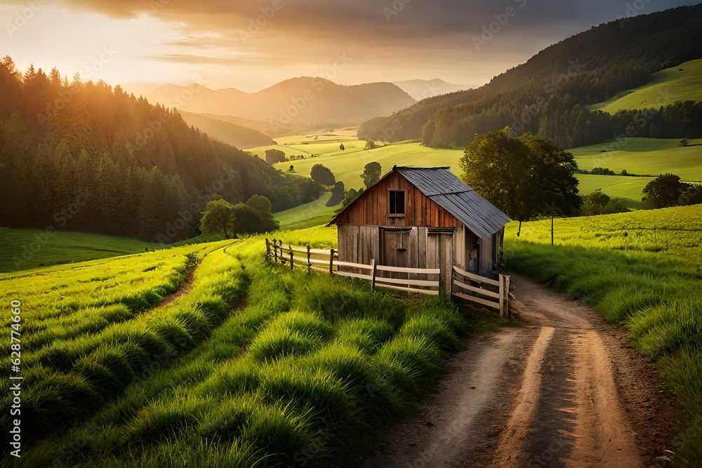 Child book story featuring farm land, village space, rustic ambiance ...