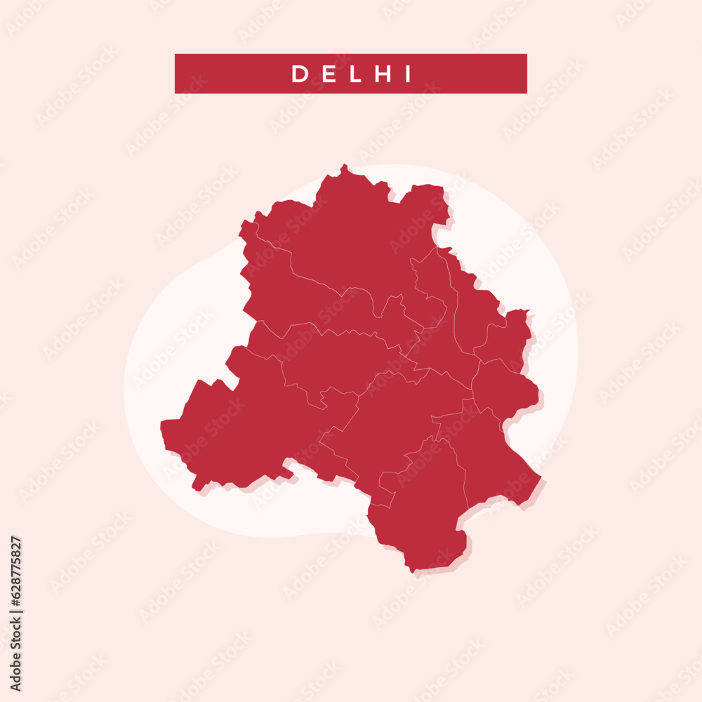 National map of Delhi, Delhi map vector, illustration vector of Delhi ...