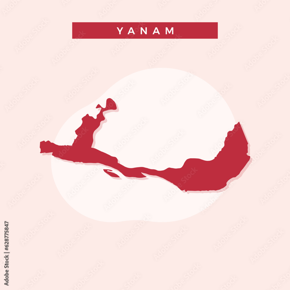 National map of Yanam, Yanam map vector, illustration vector of Yanam ...