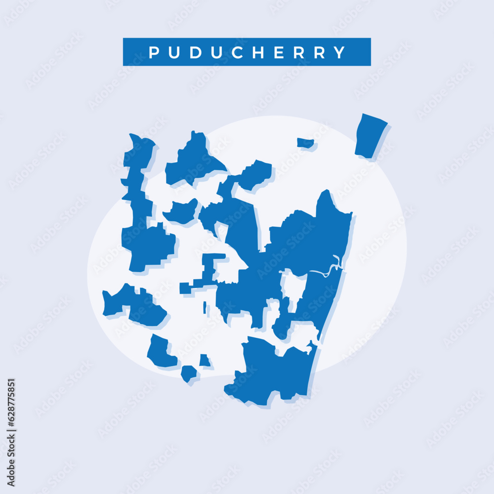 National map of Puducherry, Puducherry map vector, illustration vector ...