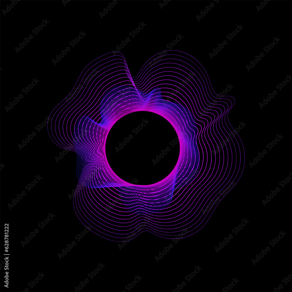 Circle of sound waves. Neon round music sound wave for equalizer ...