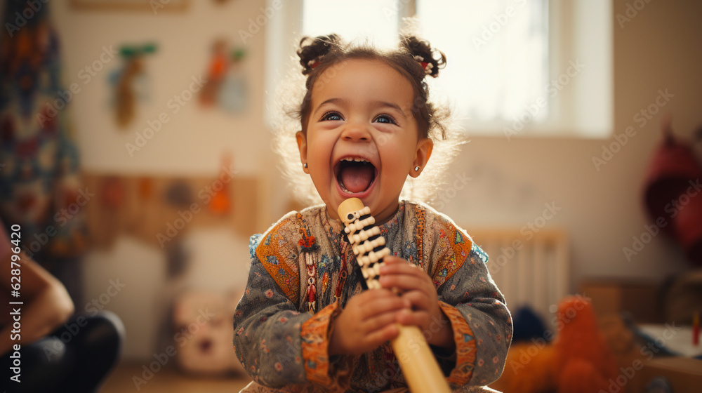 Silly sounds and laughter! A child experimenting with different flute ...