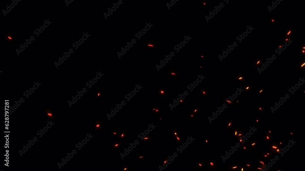 Abstract seamless loop glow fire particles animation ash sparks rising ...