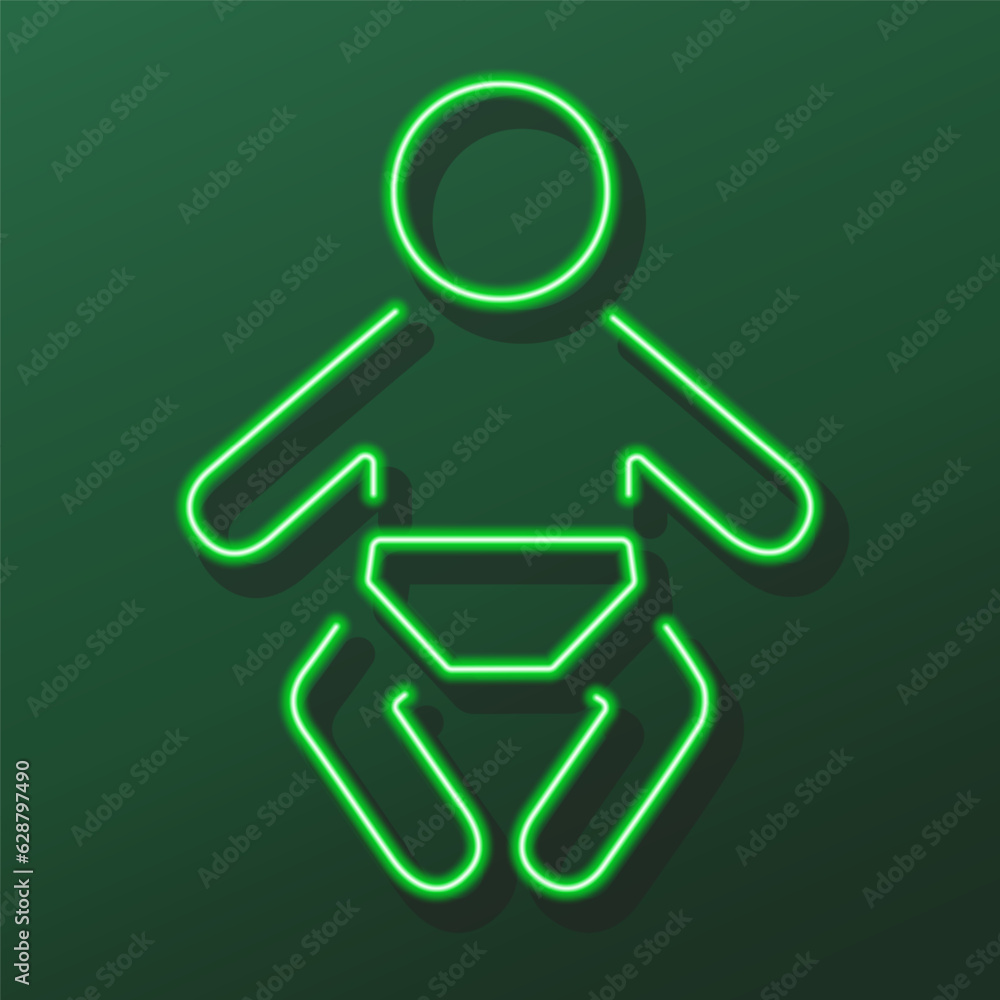 child neon sign, modern glowing banner design, colorful modern design ...