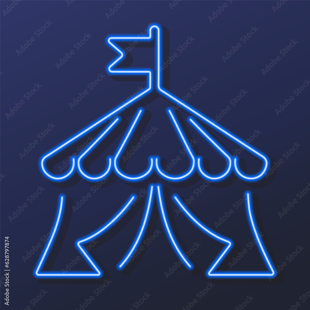 circus tent neon sign, modern glowing banner design, colorful modern ...