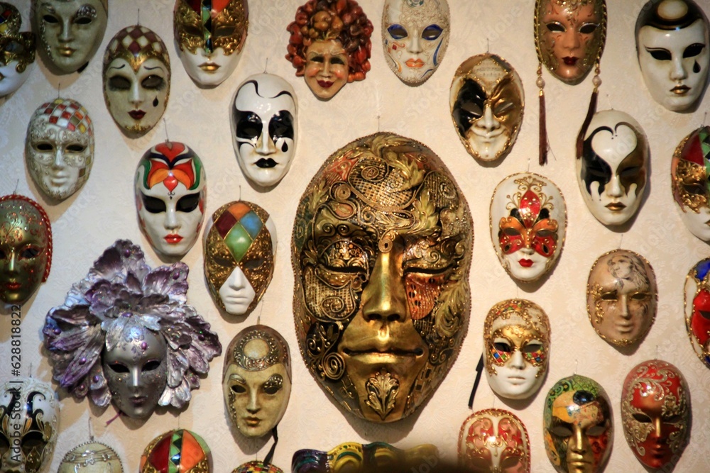 Shkodra, Albania - june 24, 2023: Venice Art Mask Factory.The mask ...
