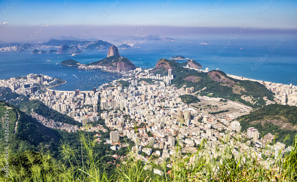 Panorama of cityscape Rio de Janeiro, Brazil, beachfront district ...