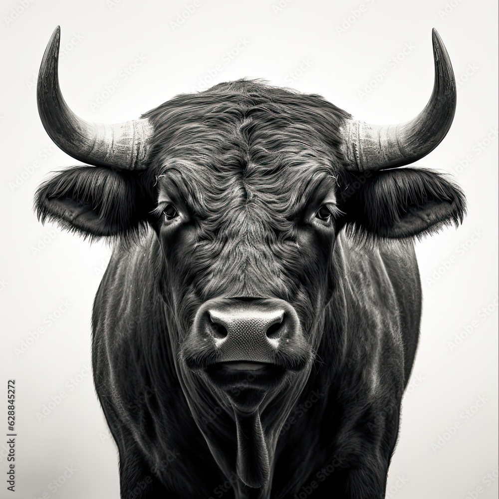 Black Camargue Bull Face Portrait: Powerful and Wild Animal Head for ...
