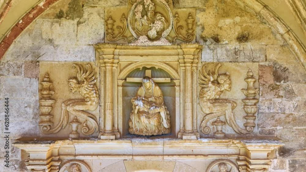 Renaissance façade Báscones de Valdivia Church. World geological ...