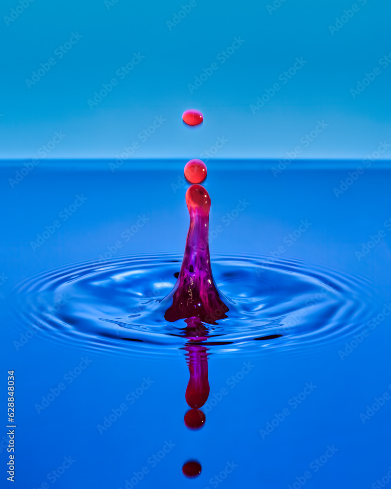 The photo depicts the moment of artificially produced and timed colored ...