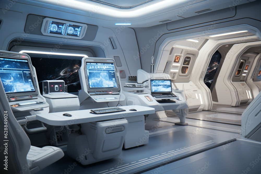 Design the interior of the International Space Station with sleek ...