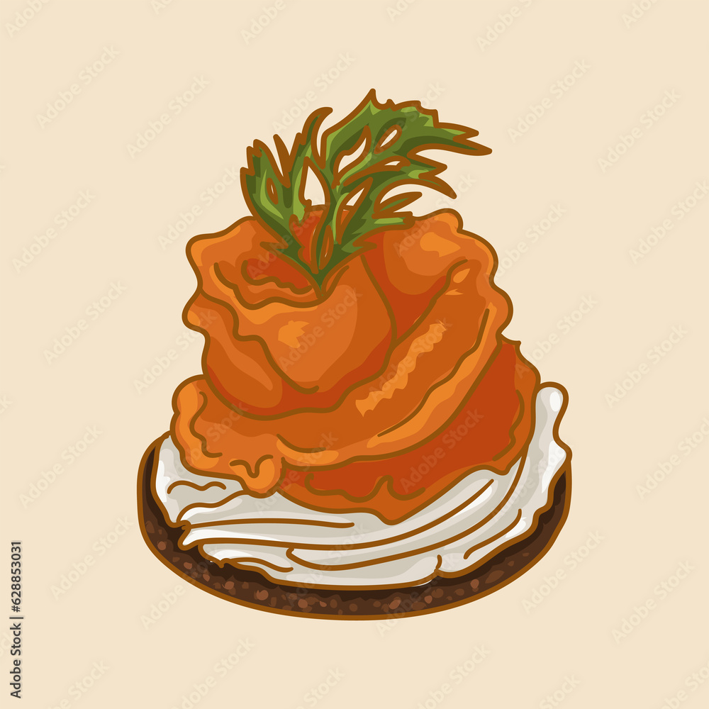 Smoked Salmon Canapes Drawing at Sergio Bergeron blog