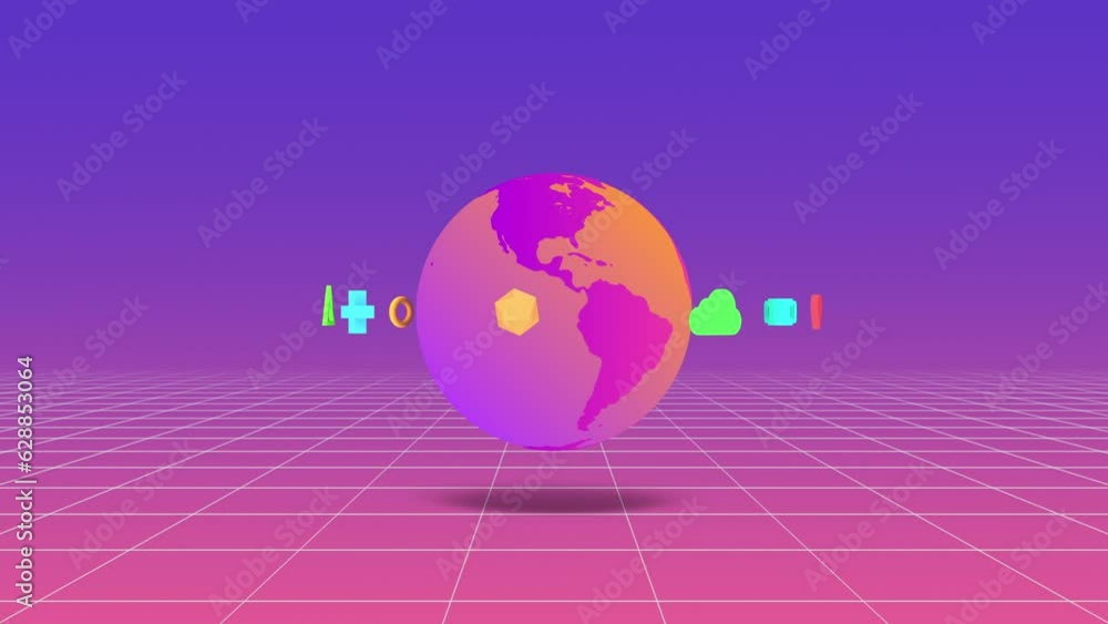 3D futuristic visualisation of metaverse immersive virtual world with ...