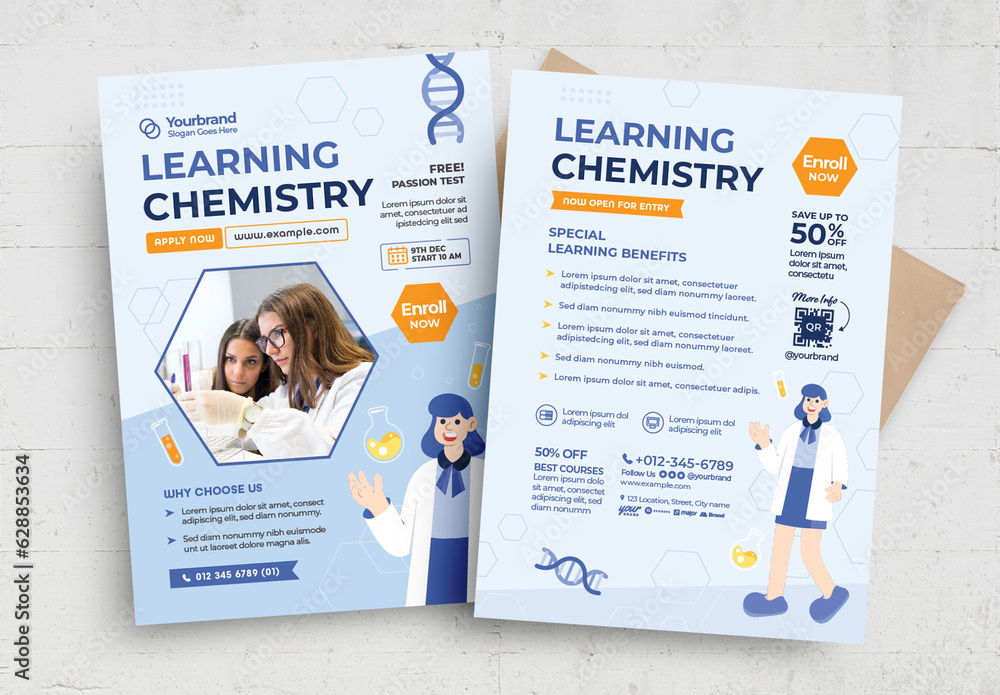 Chemistry Science Class Education Flyer Poster Layout Stock Template ...