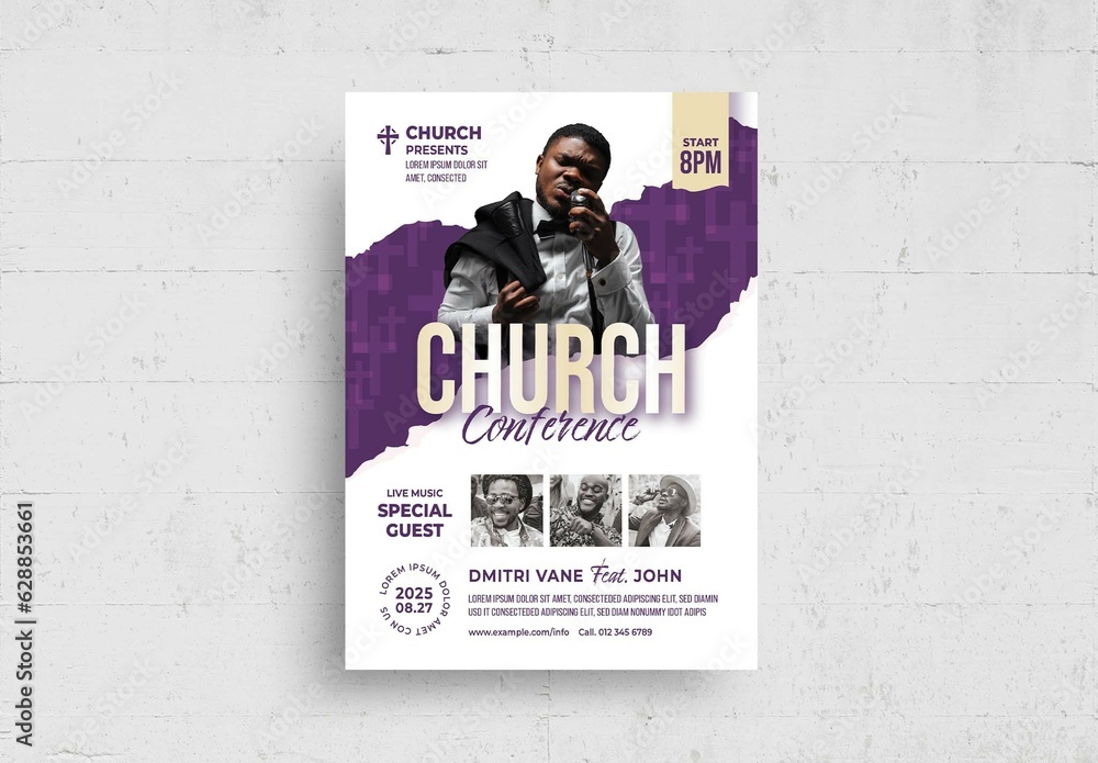 Church Conference Christian Event Flyer Poster Layout Stock Template ...
