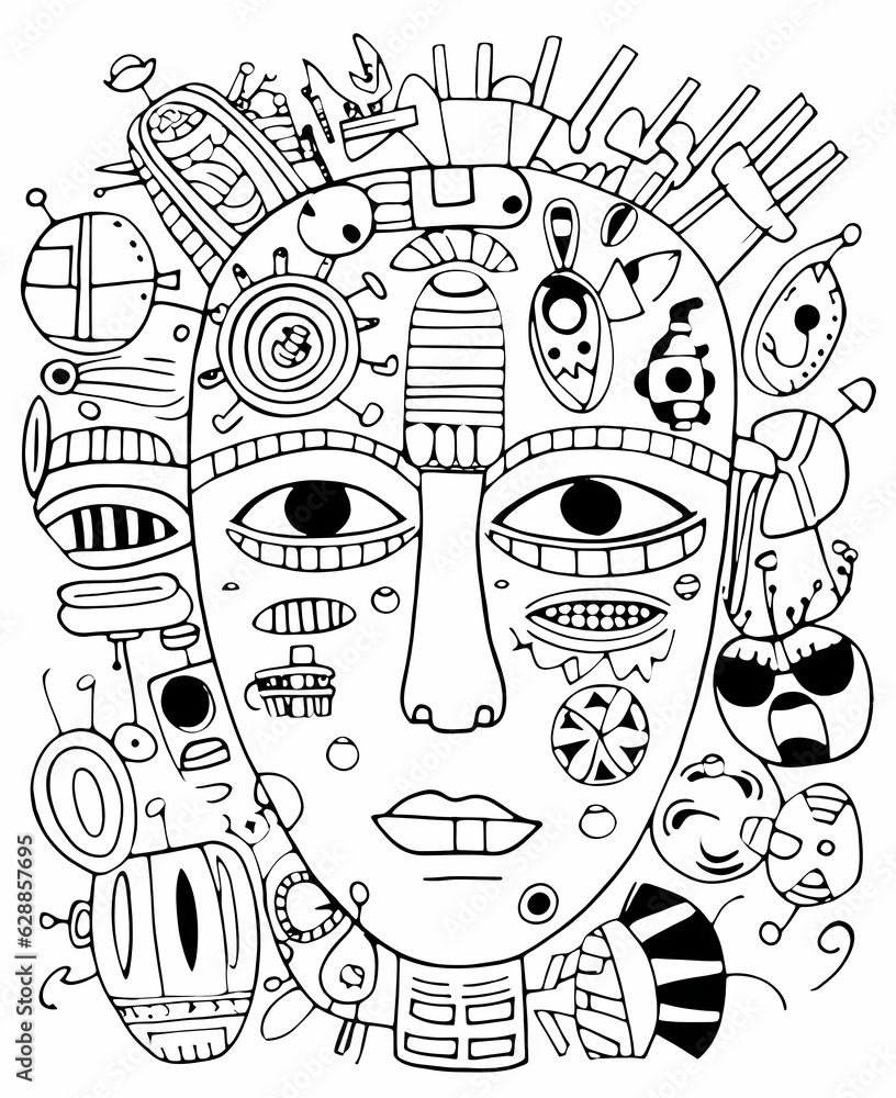 hand drawn illustration, Mindfulness coloring page, coloring page for ...