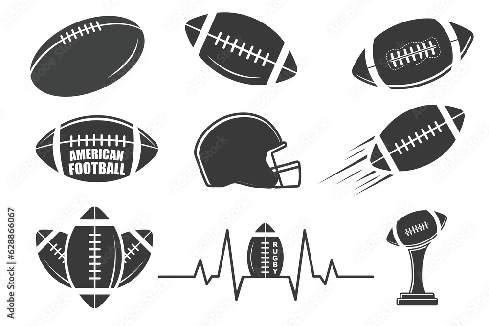 American football Vector Bundle, Rugby Vector Bundle, Rugby ...