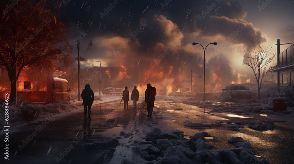 A digital simulation showcasing safety protocols during extreme weather ...