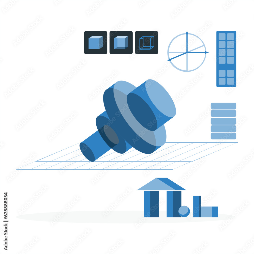 Engineering design 3D CAD software program Industrial engine model ...